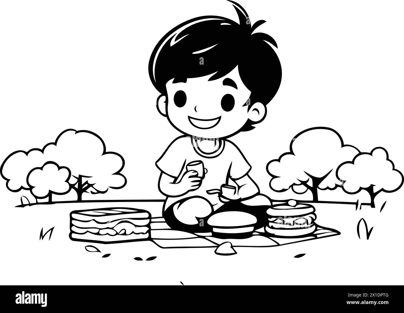 Picnic grass park Stock Vector Images - Alamy