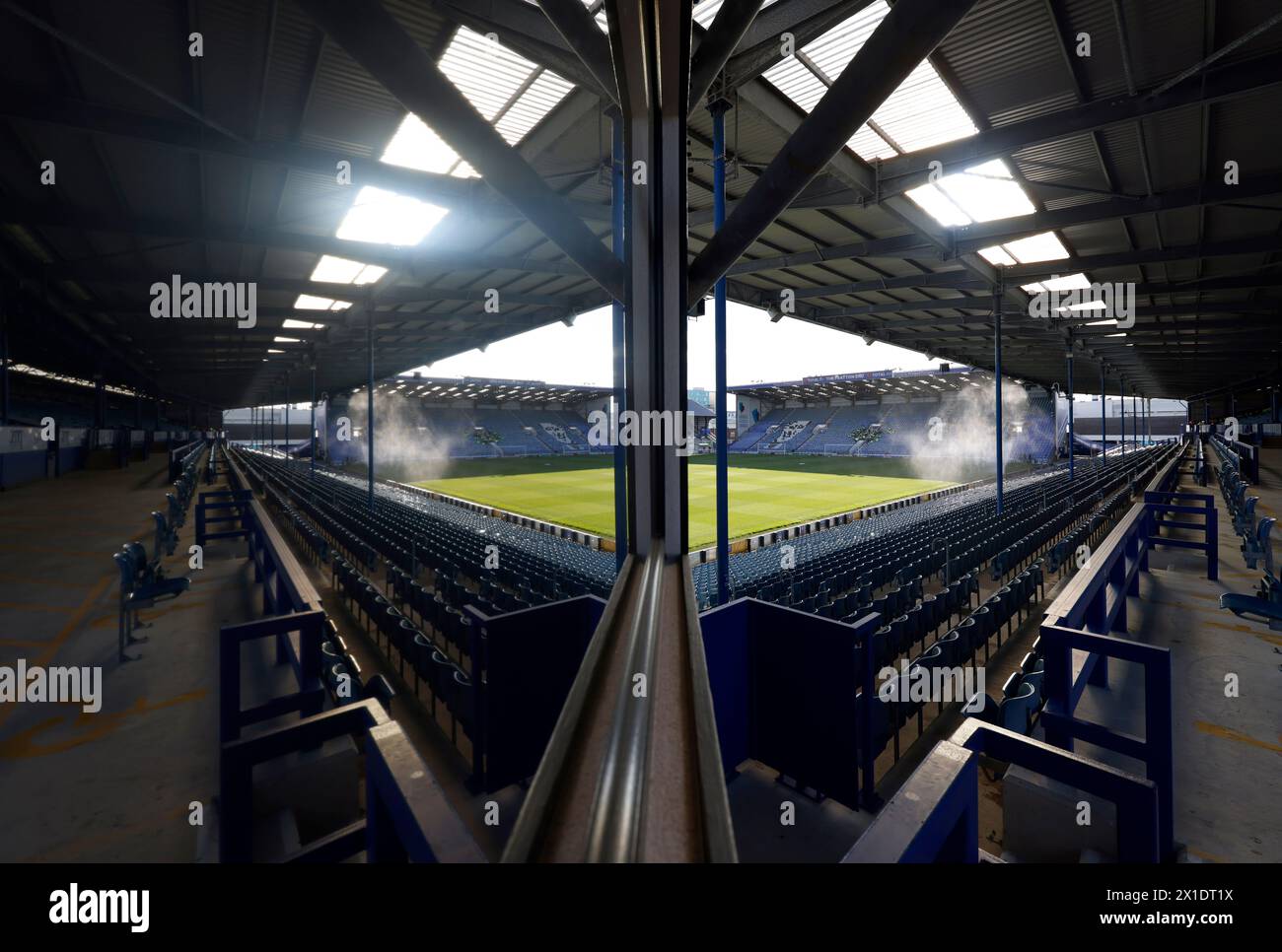 A general view of the ground reflected in a window before the Sky Bet ...