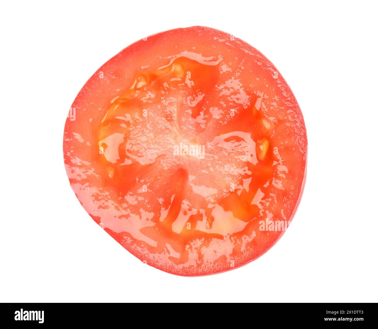 Slice of fresh tomato isolated on white Stock Photo - Alamy