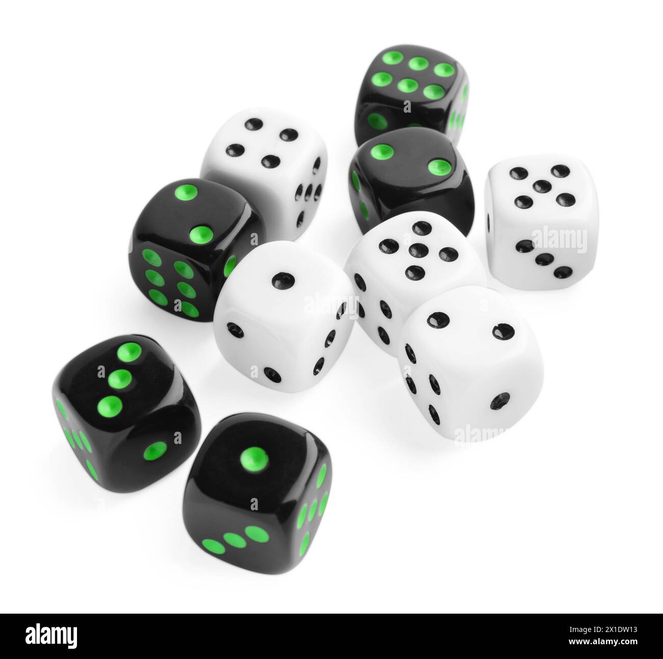 Many color game dices isolated on white Stock Photo - Alamy