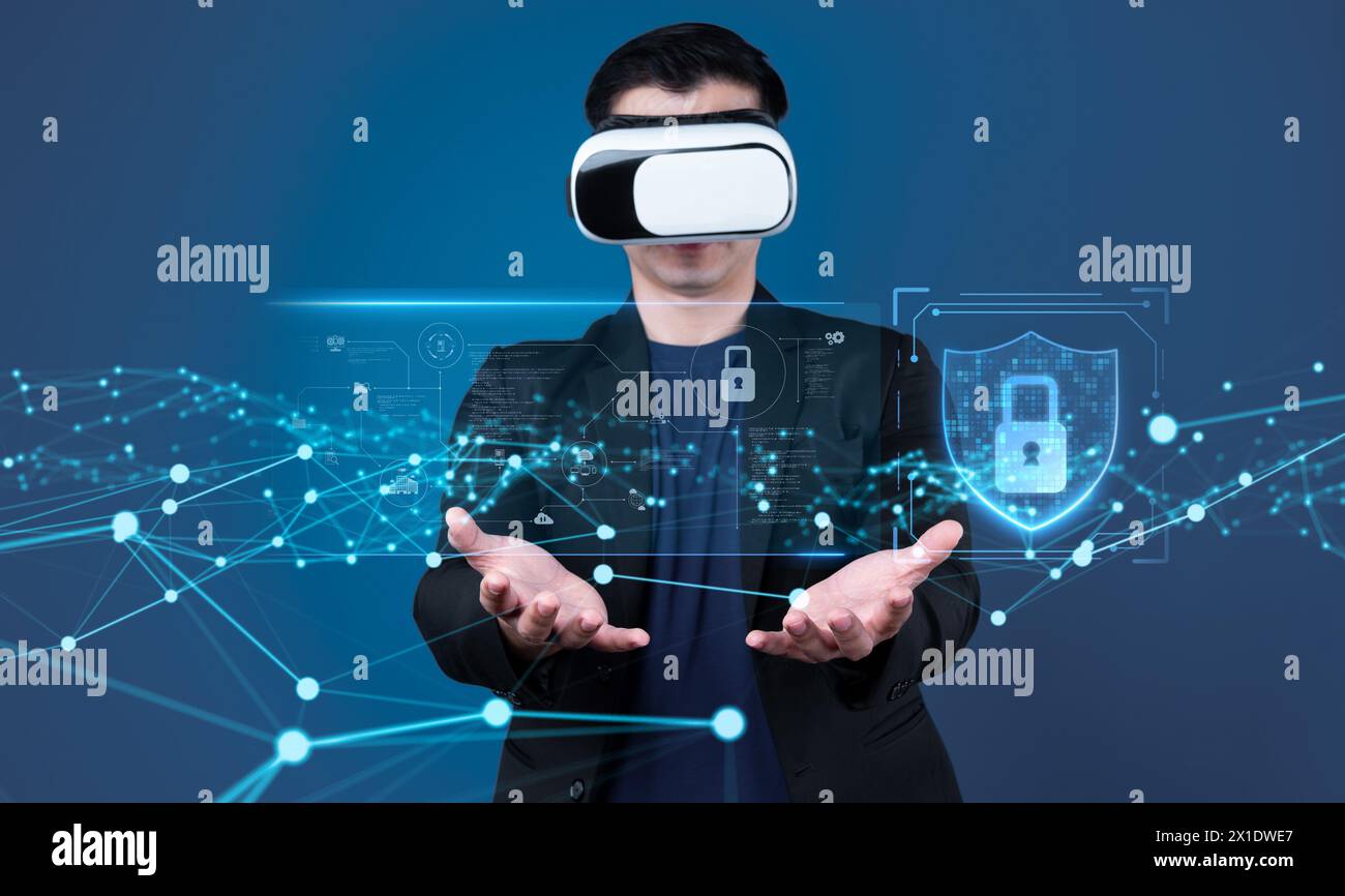 Business person explore the core of cyber security. Delve into cyber ...