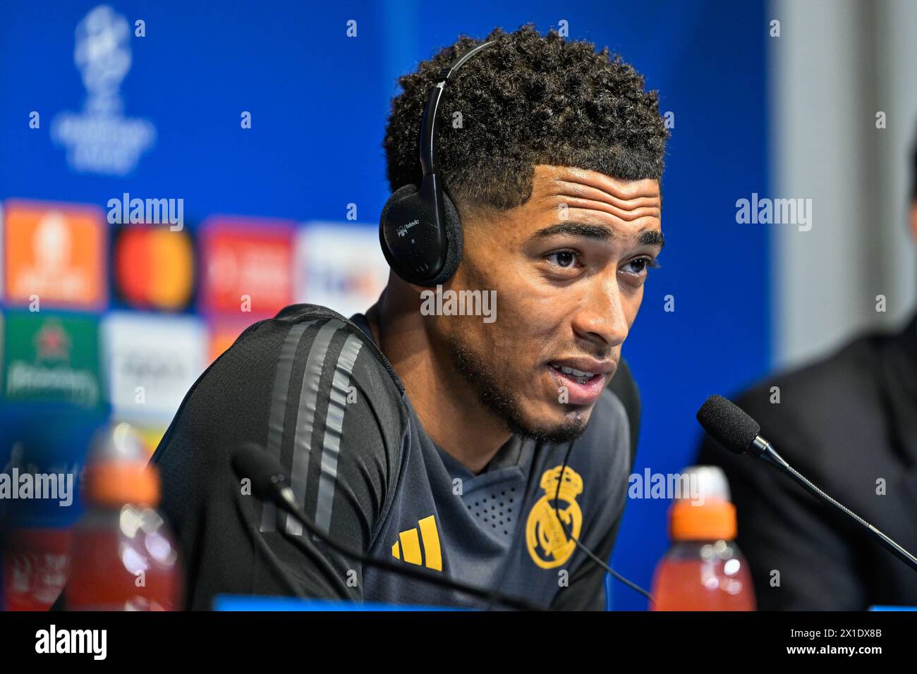 Jude Bellingham of Real Madrid during the Real Madrid Champions League press Conference at Joie ...