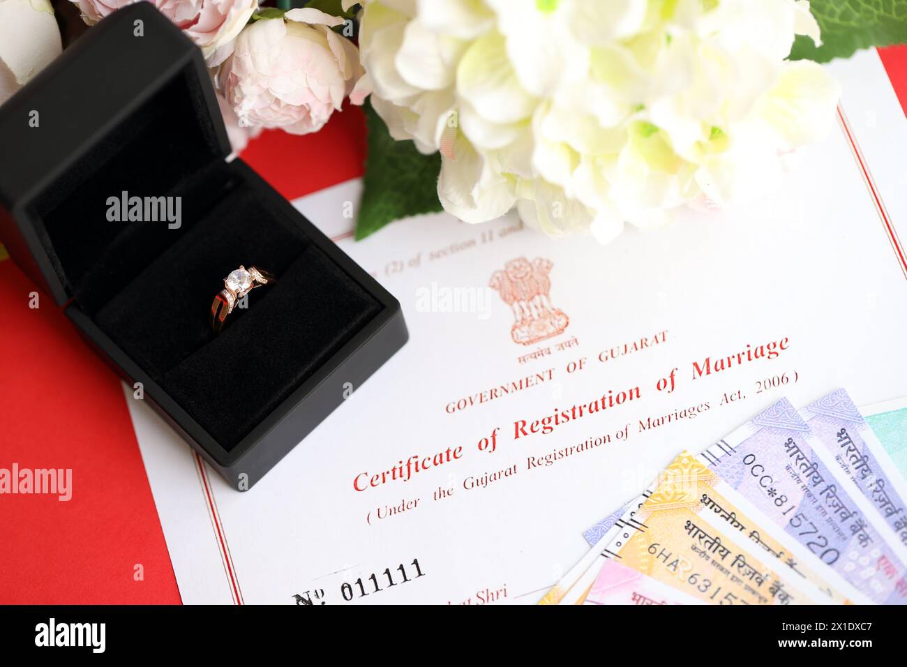 Indian Certificate of registration of marriage blank document and ...