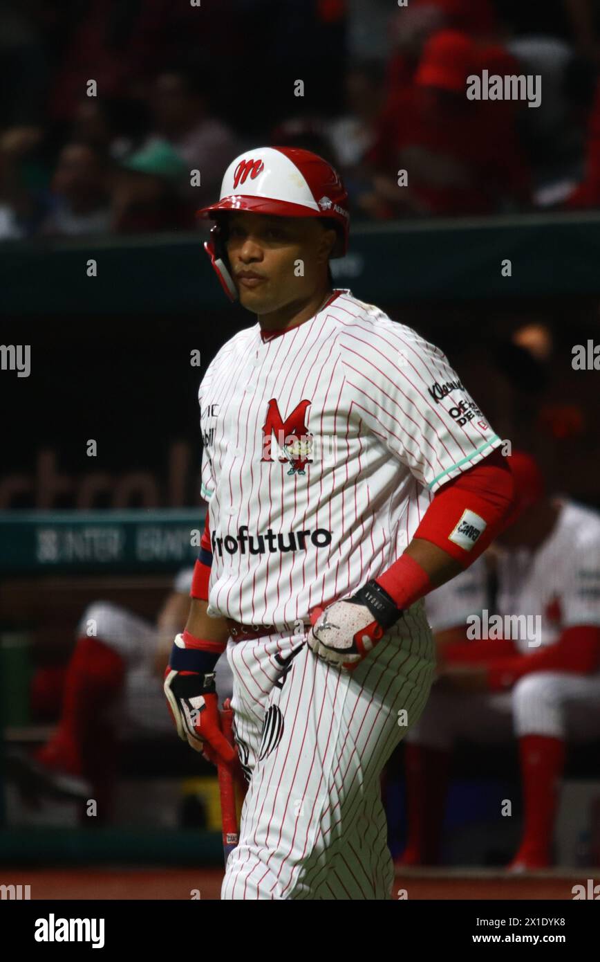Mexico City, Mexico. 15th Apr, 2024. Robinson Cano #22 of Diablos Rojos ...