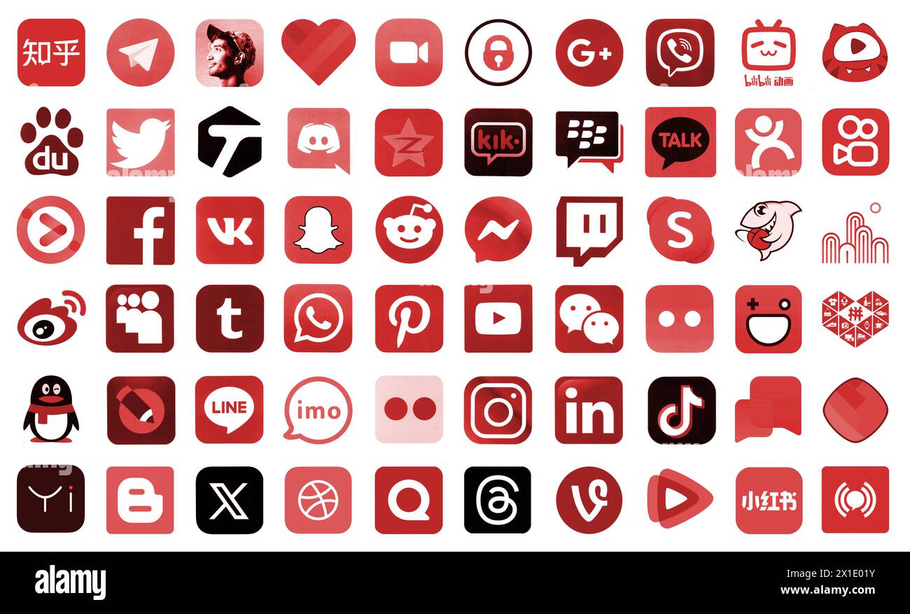 Red social whatsapp logo hi-res stock photography and images - Alamy