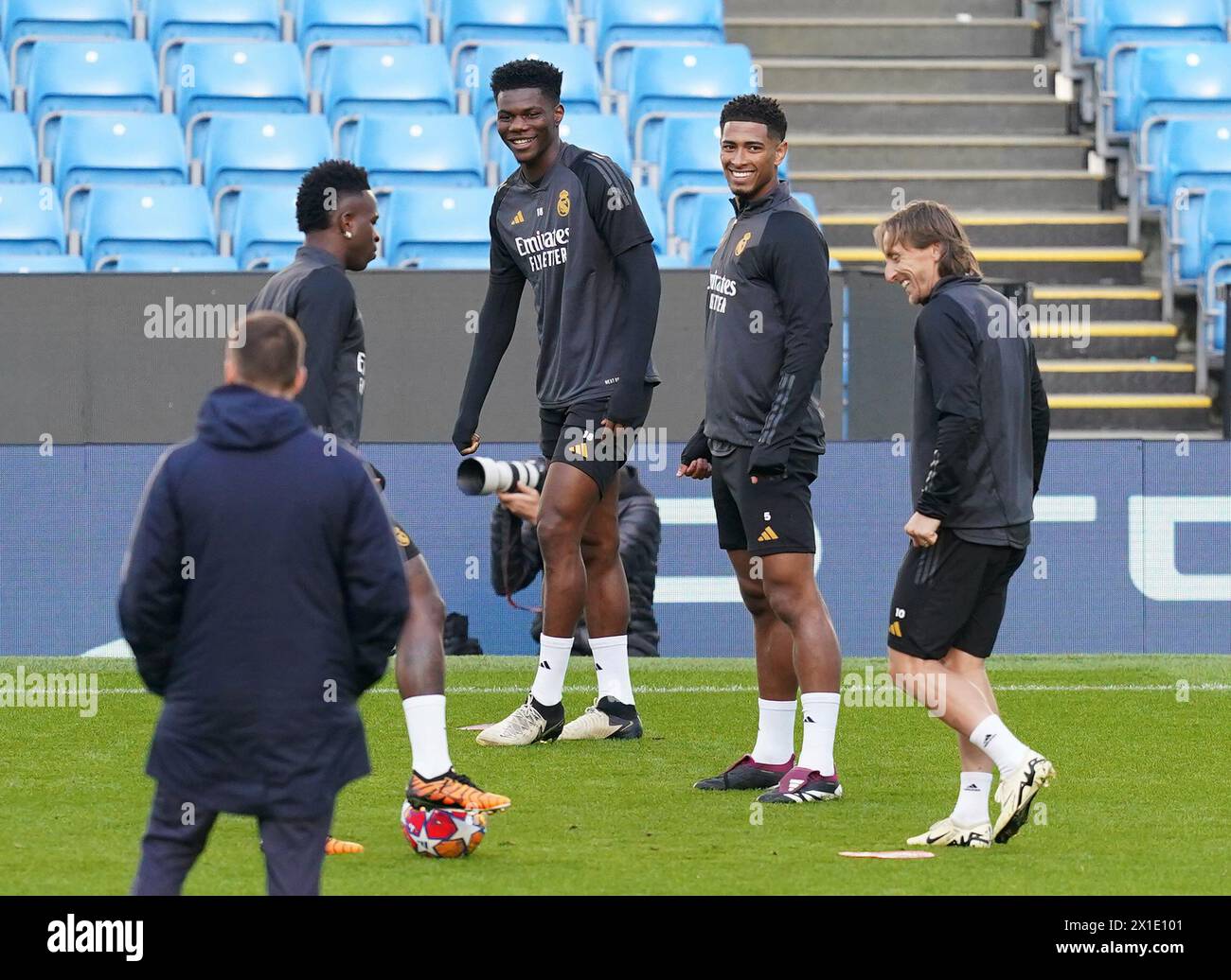 Real Madrid's Aurelien Tchouameni, Jude Bellingham and Luka Modric ...