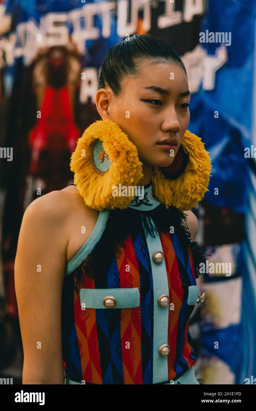 Paris, France. 02nd Mar, 2024. A model poses during the Maxhosa AW24 ...