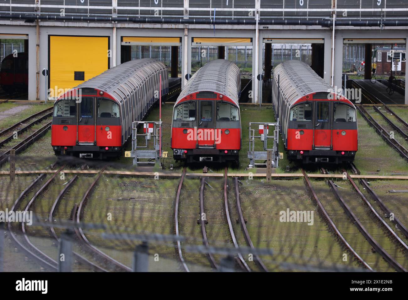 London Underground trains in depot Stock Photo - Alamy