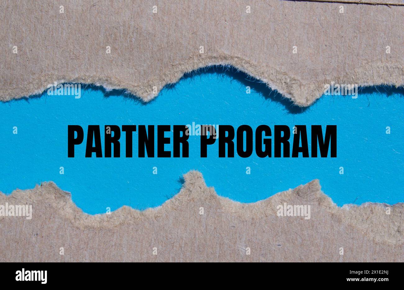 Partner program words written on ripped paper. Conceptual partner ...