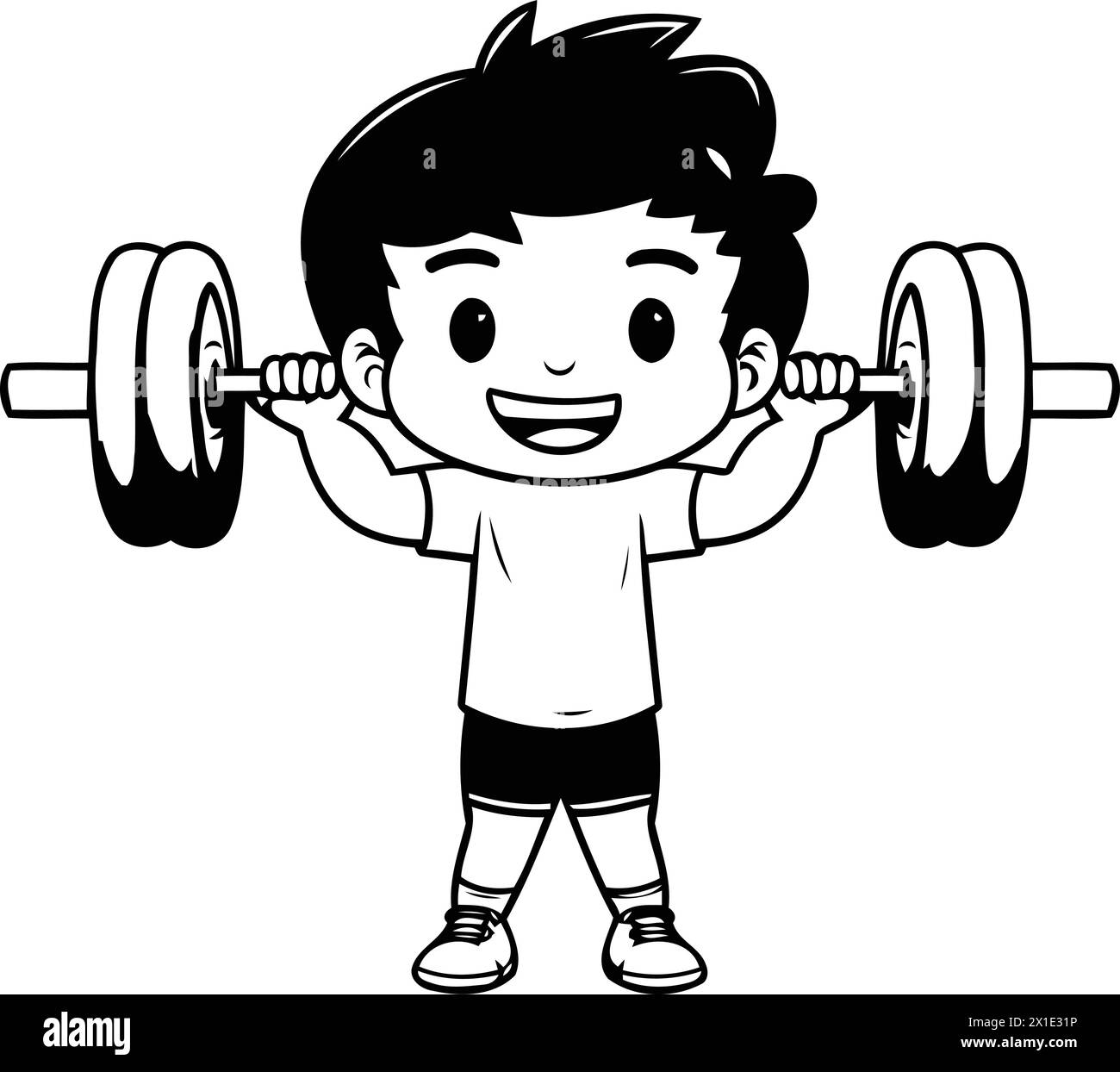 Cartoon fitness boy Black and White Stock Photos & Images - Alamy