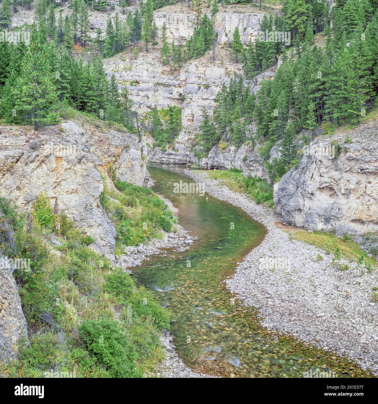 belt creek in a canyon of sluice boxes state park near monarch, montana ...