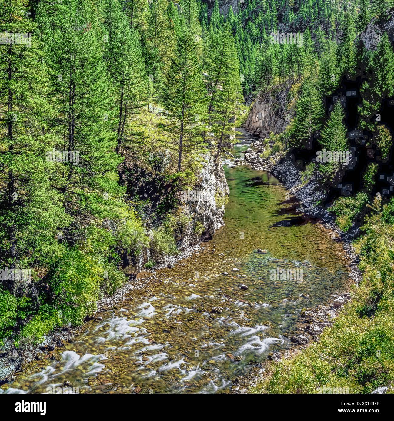 belt creek in sluice boxes state park near monarch, montana Stock Photo ...