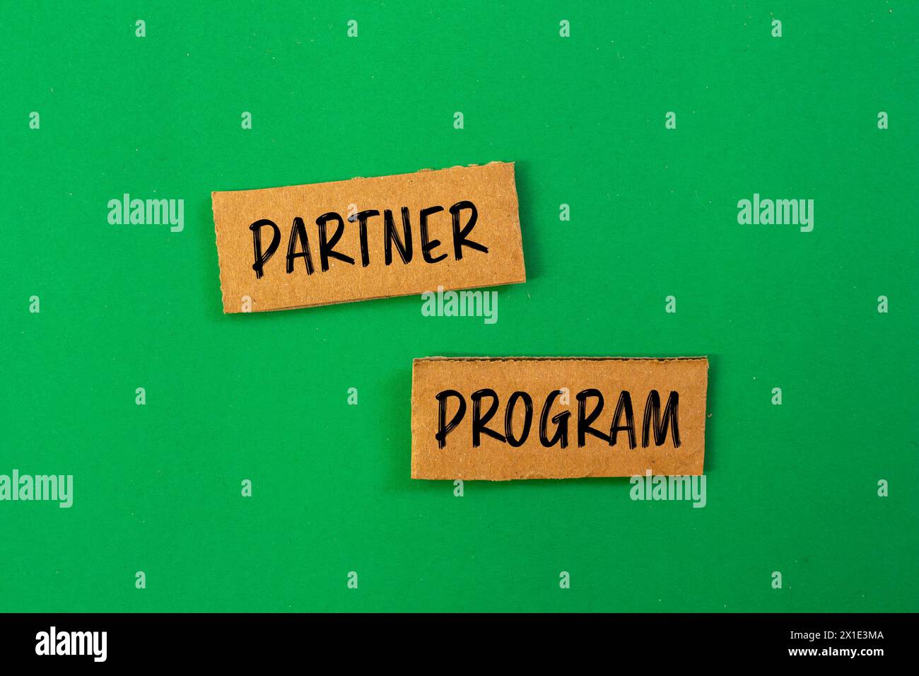 Partner program words written on ripped paper. Conceptual partner ...