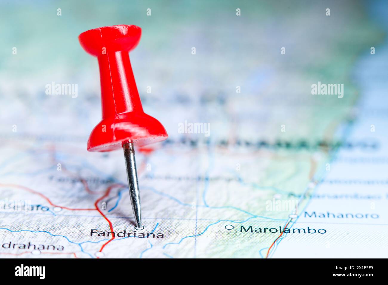 Fandriana, Madagascar pin on map Stock Photo - Alamy
