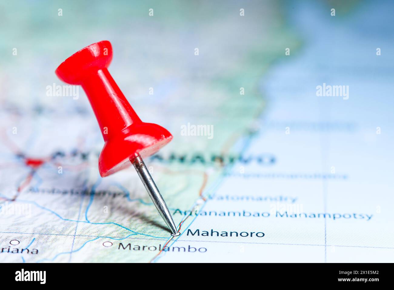 Mahanoro, Madagascar pin on map Stock Photo - Alamy