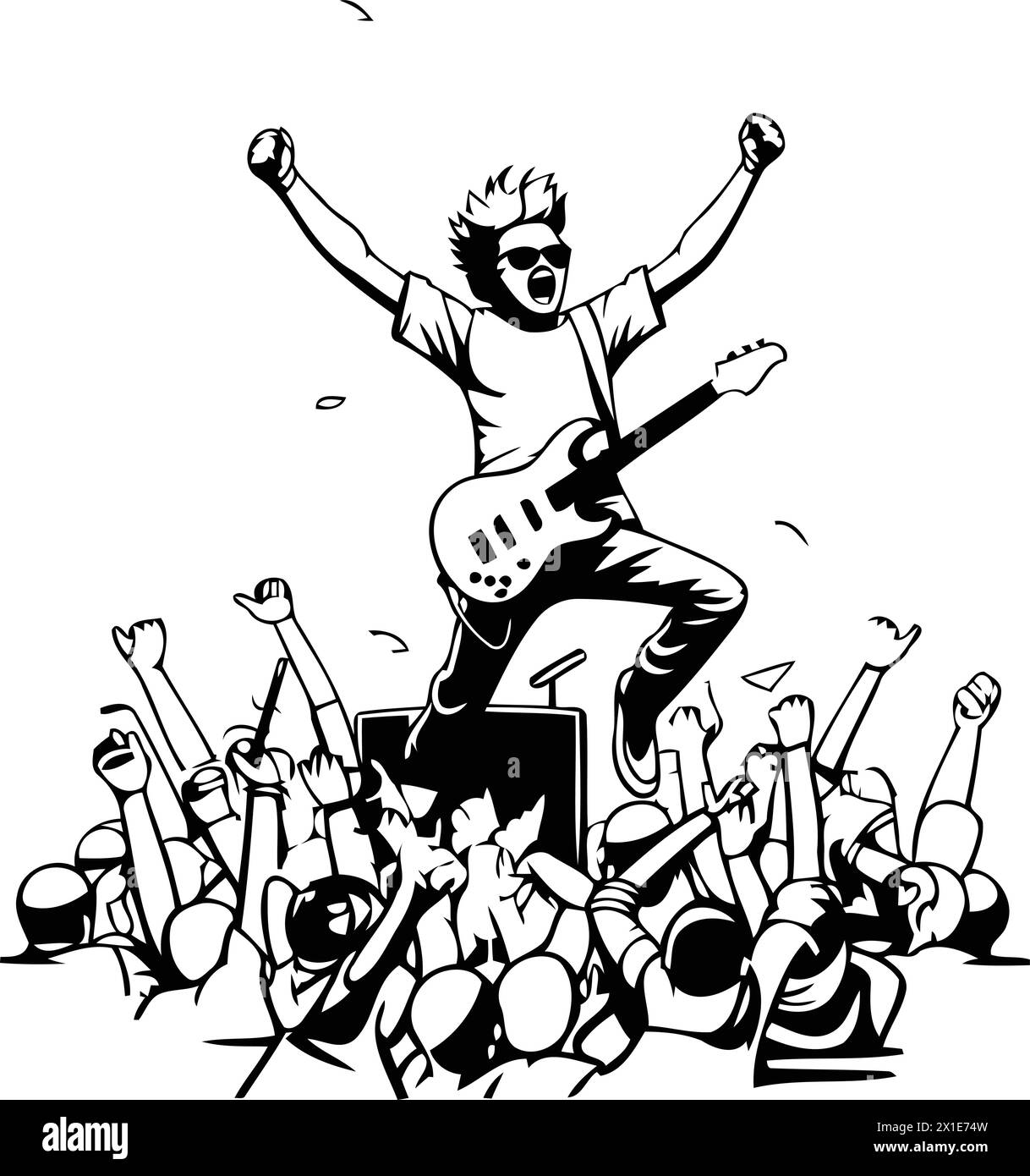 Guitarist Rock Band Music Festival Vector Illustration Stock Vector Image And Art Alamy