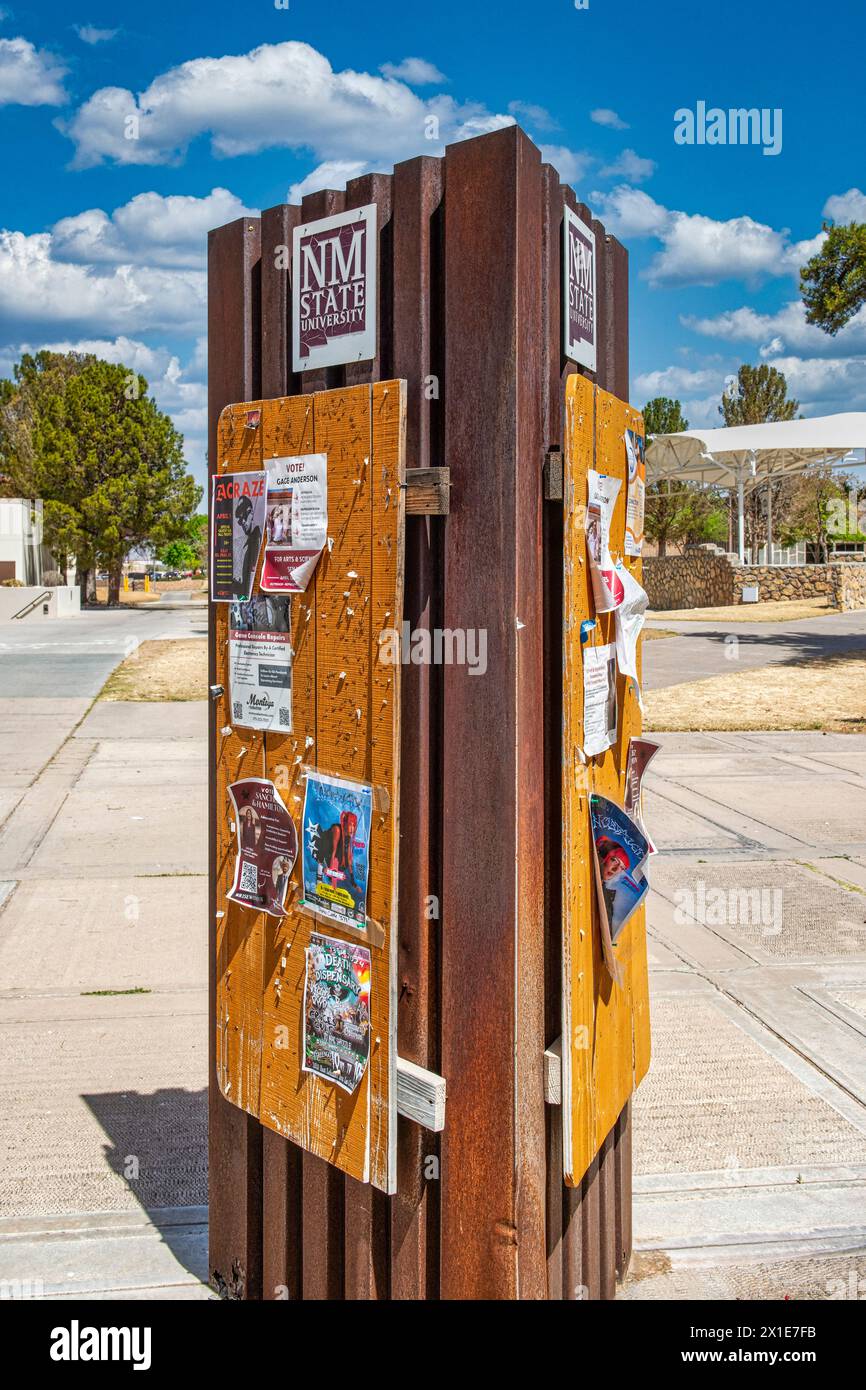Student noticeboard on the New Mexico State University campus in Las ...
