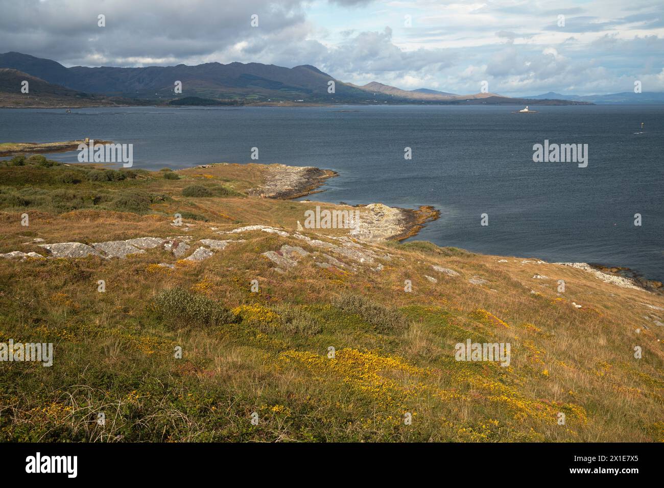 View up Bantry bay form Bere island on the Beara peninsula on the Wild ...