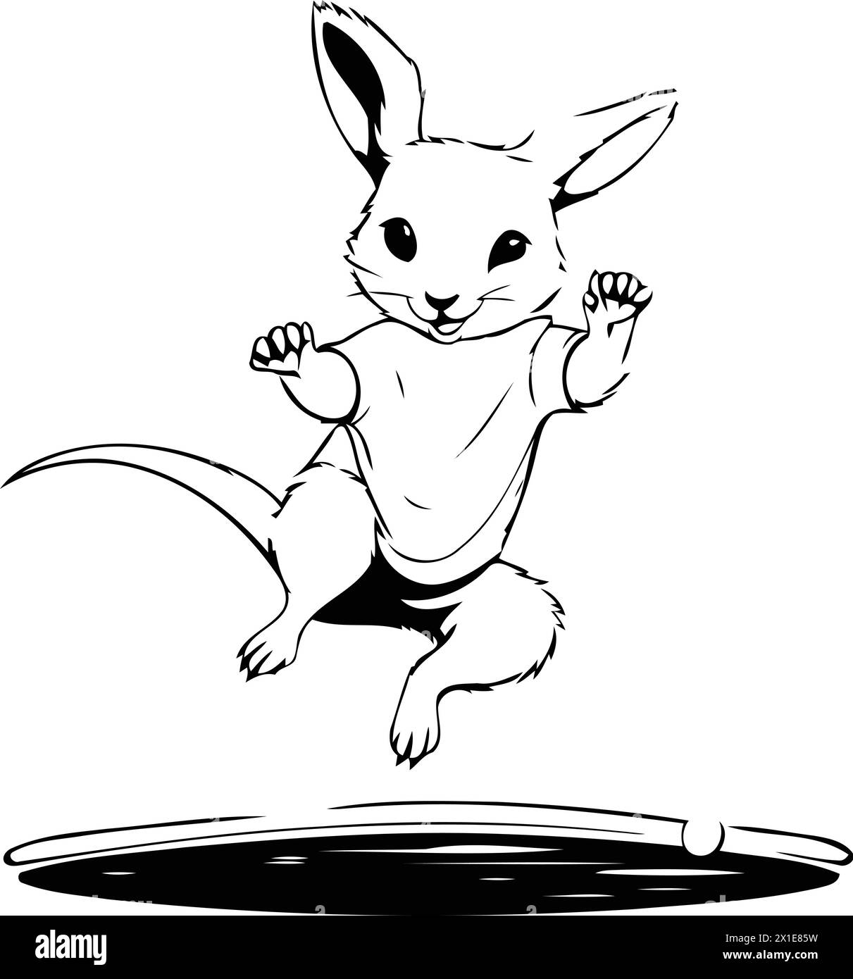 Cartoon kangaroo jumping Black and White Stock Photos & Images - Alamy