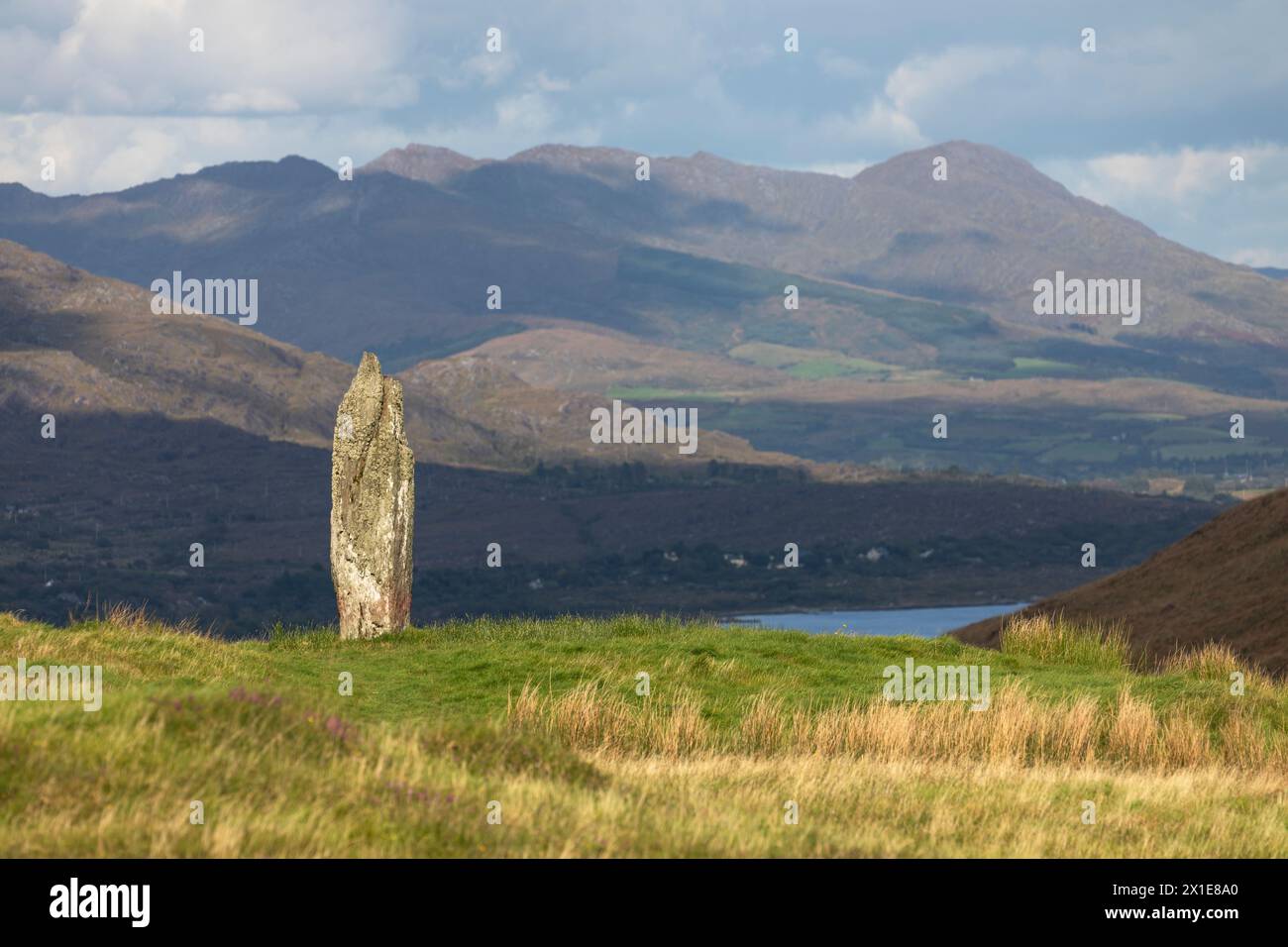Standing stone on Bere island on the Beara peninsula on the Wild ...