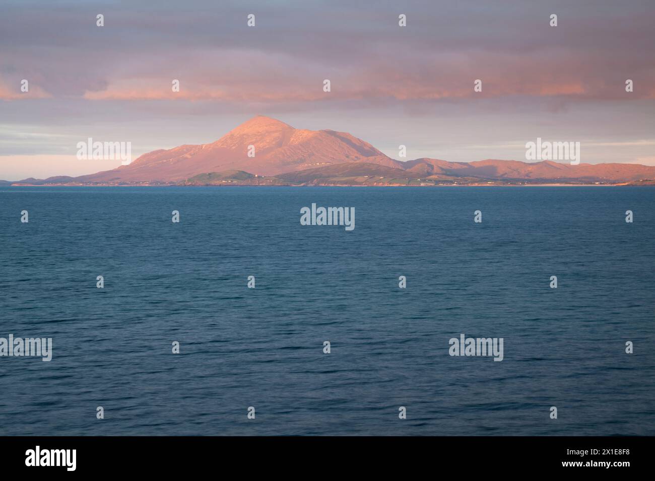 View of Croagh Patrick mountain on the mainland from Clare island in ...