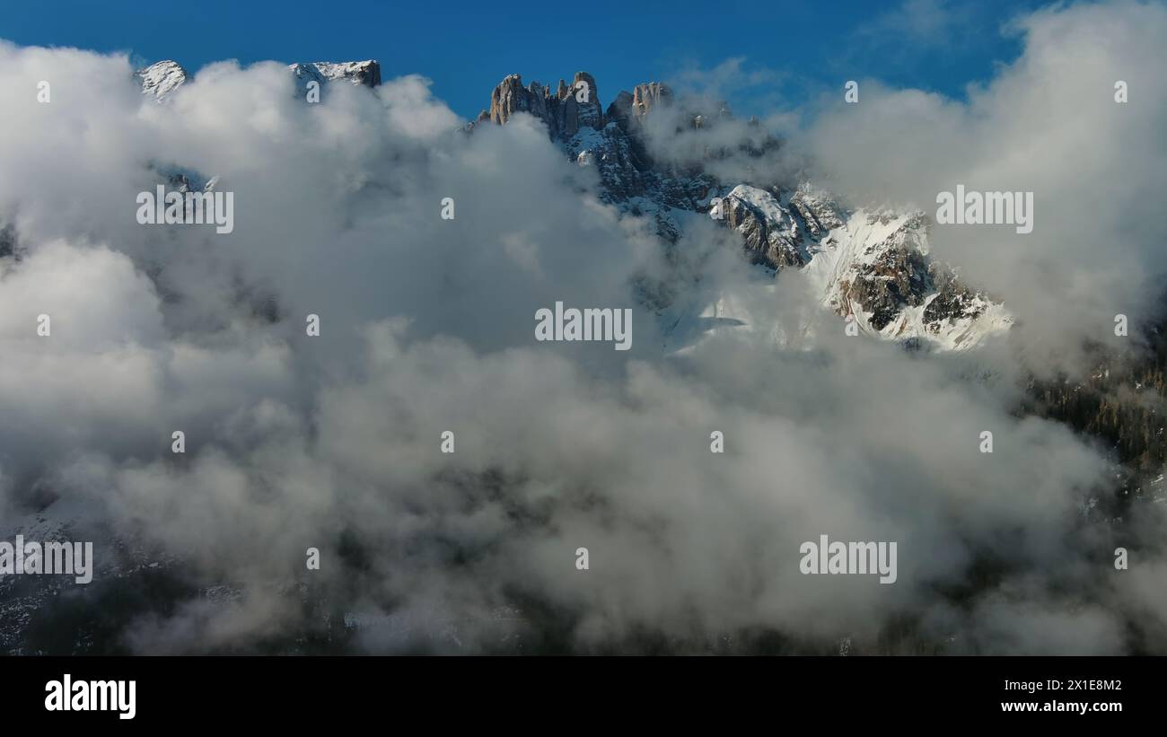 Flying between mountains drone aerial hi-res stock photography and ...