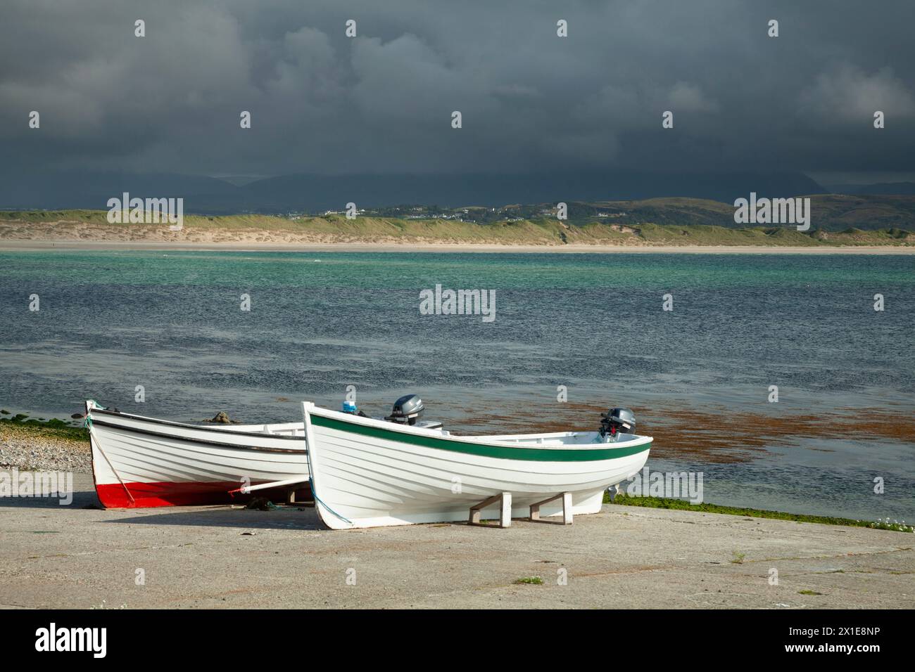 View of the mainland from Inishboffin island on the Wild Atlantic Way ...
