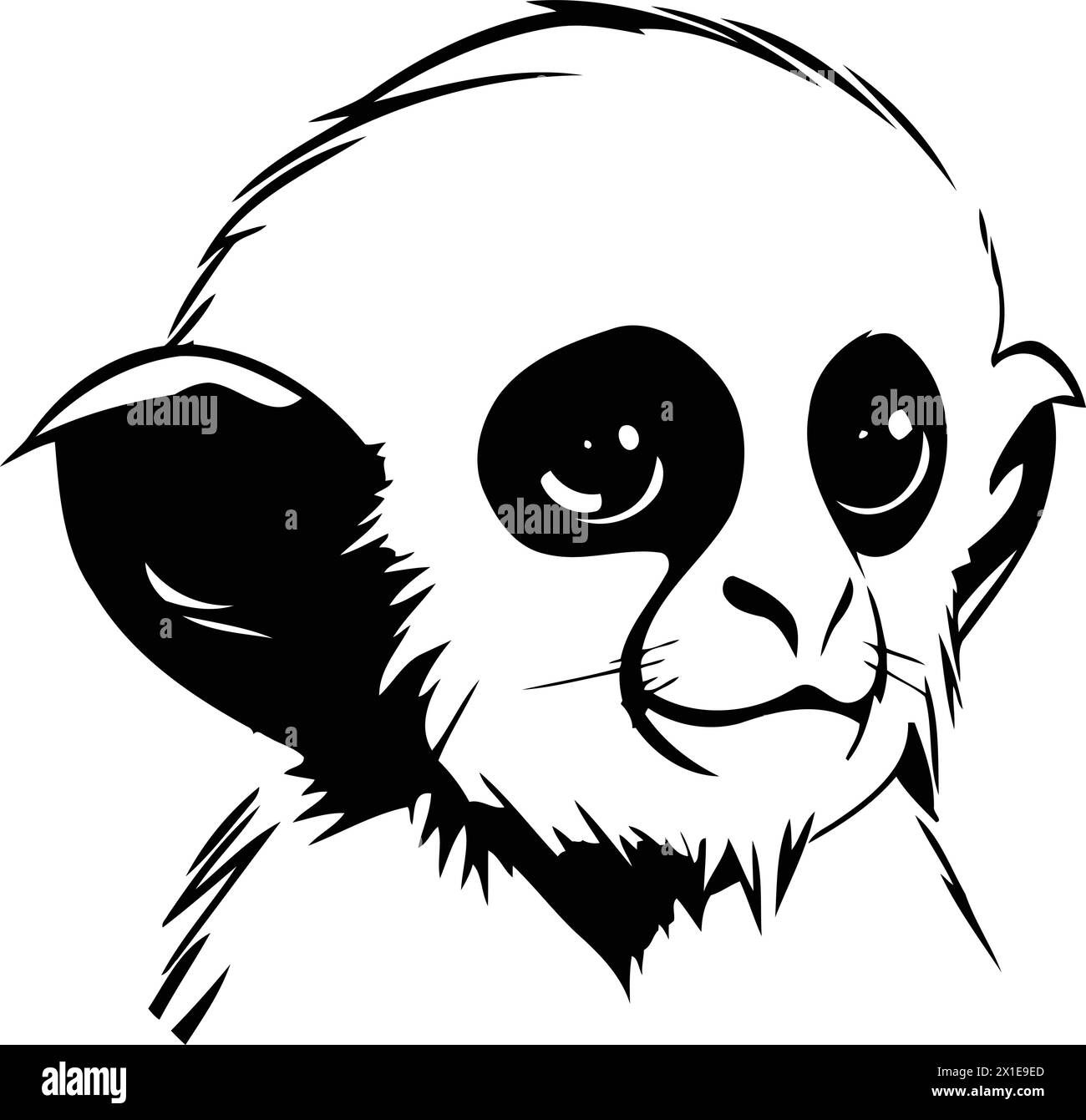Portrait of a monkey. Vector illustration on a white background Stock ...