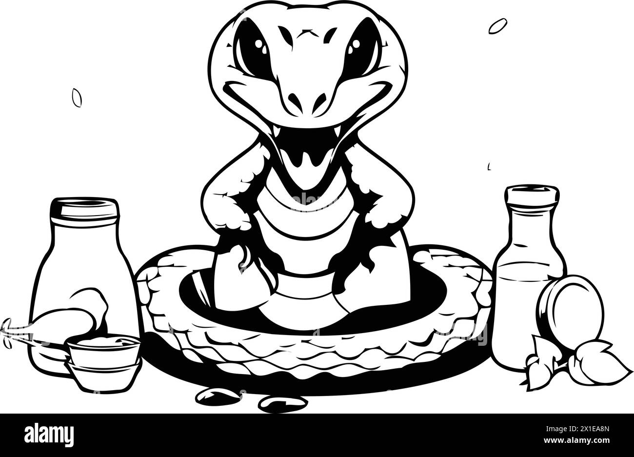 Cartoon bottle of milk Black and White Stock Photos & Images - Alamy
