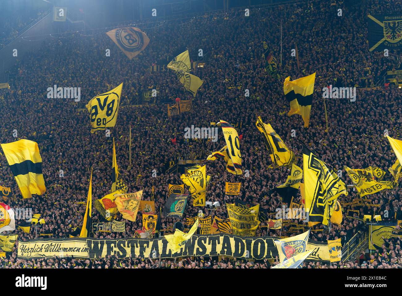 Dortmund, Germany. 16th Apr, 2024. DORTMUND, GERMANY - APRIL 16: Fans ...