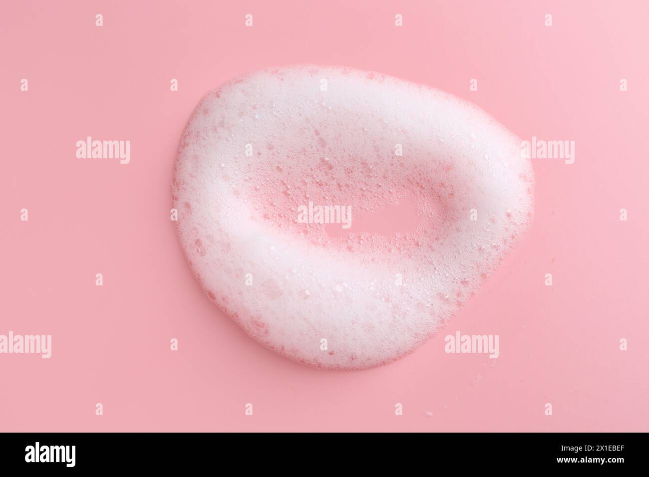 Sample of fluffy foam on pink background, top view Stock Photo - Alamy