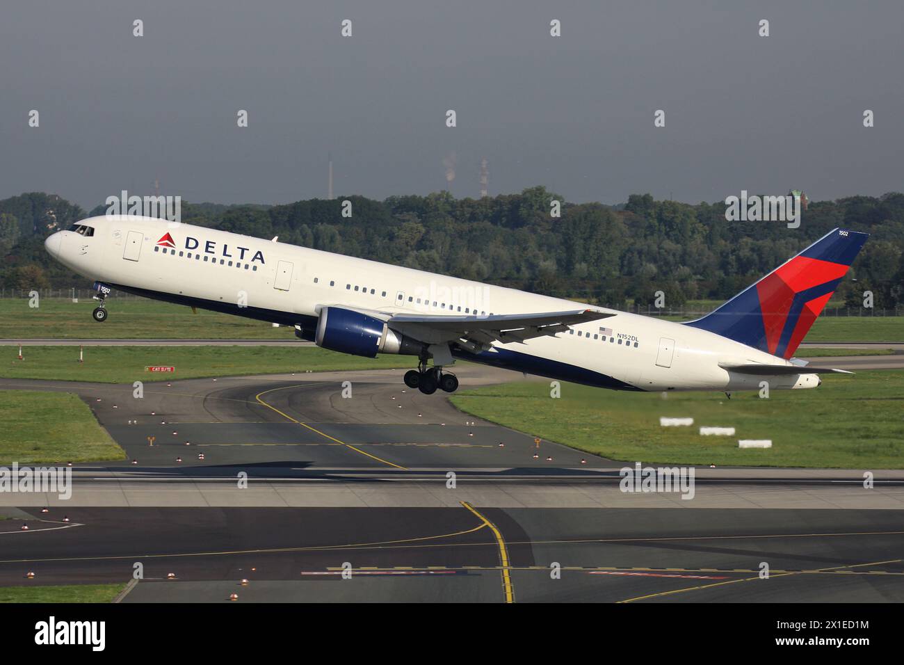 Delta Air Lines Boeing 767-300 with registration N152DL just airborne ...