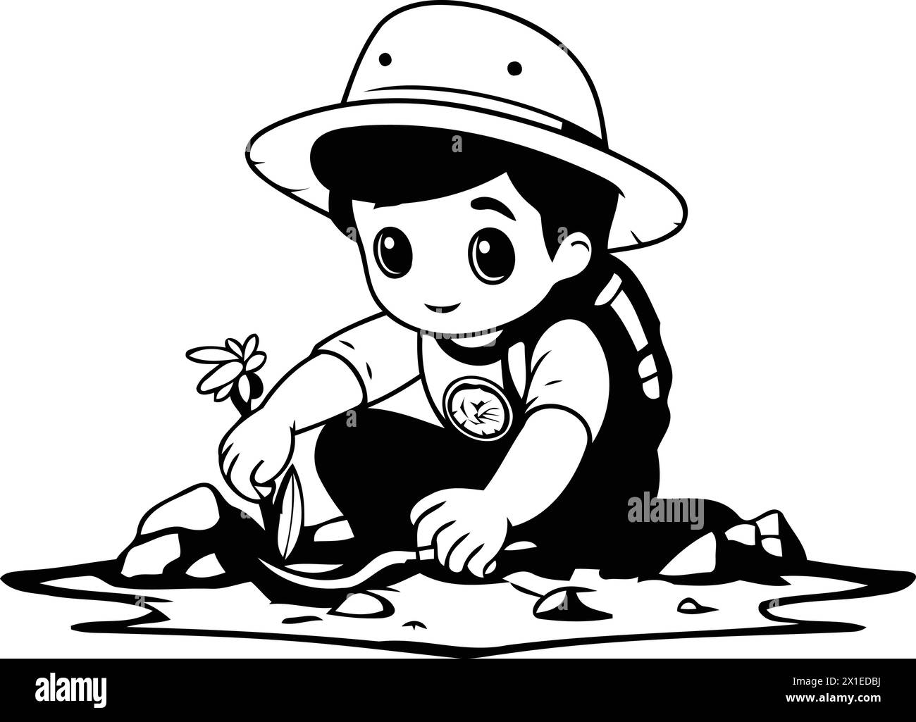 Digging hole cartoon Stock Vector Images - Alamy