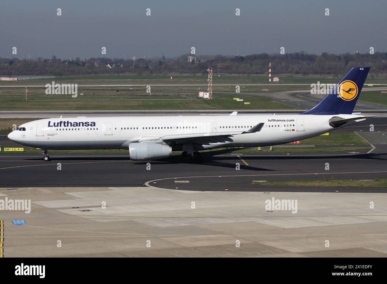 German Lufthansa Airbus A330-300 with registration D-AIKG on taxiway at ...