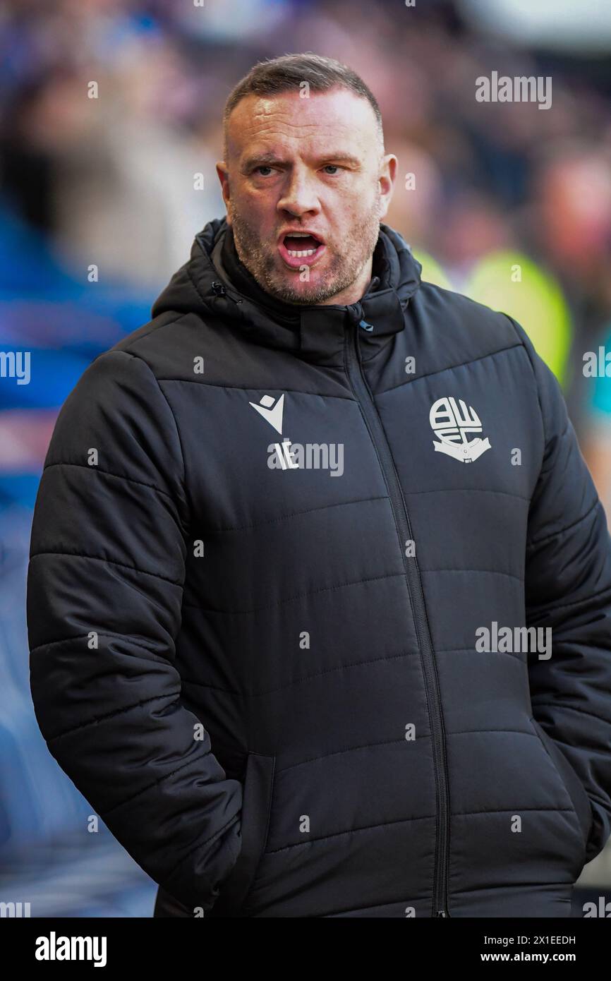 Ian Evatt Manager of Bolton Wanderers reacts during the Sky Bet League ...