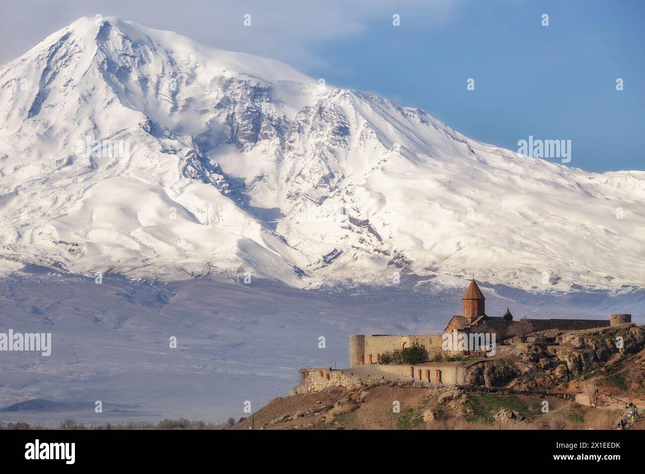 Khor Virap Monastery in Armenia and Mount Ararat from behind Stock ...
