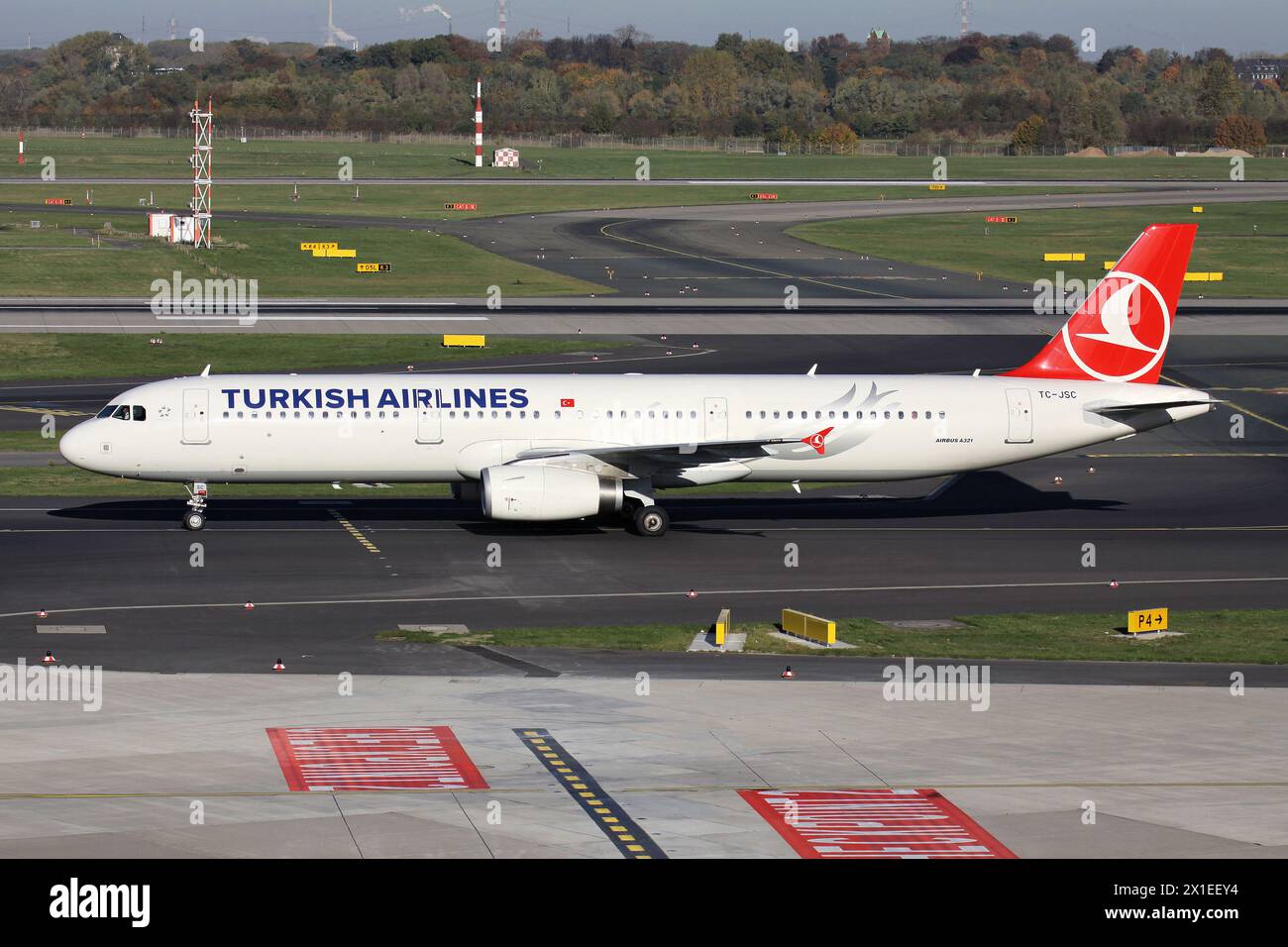 Turkish Airlines Airbus A321-200 with registration TC-JSC on taxiway at ...