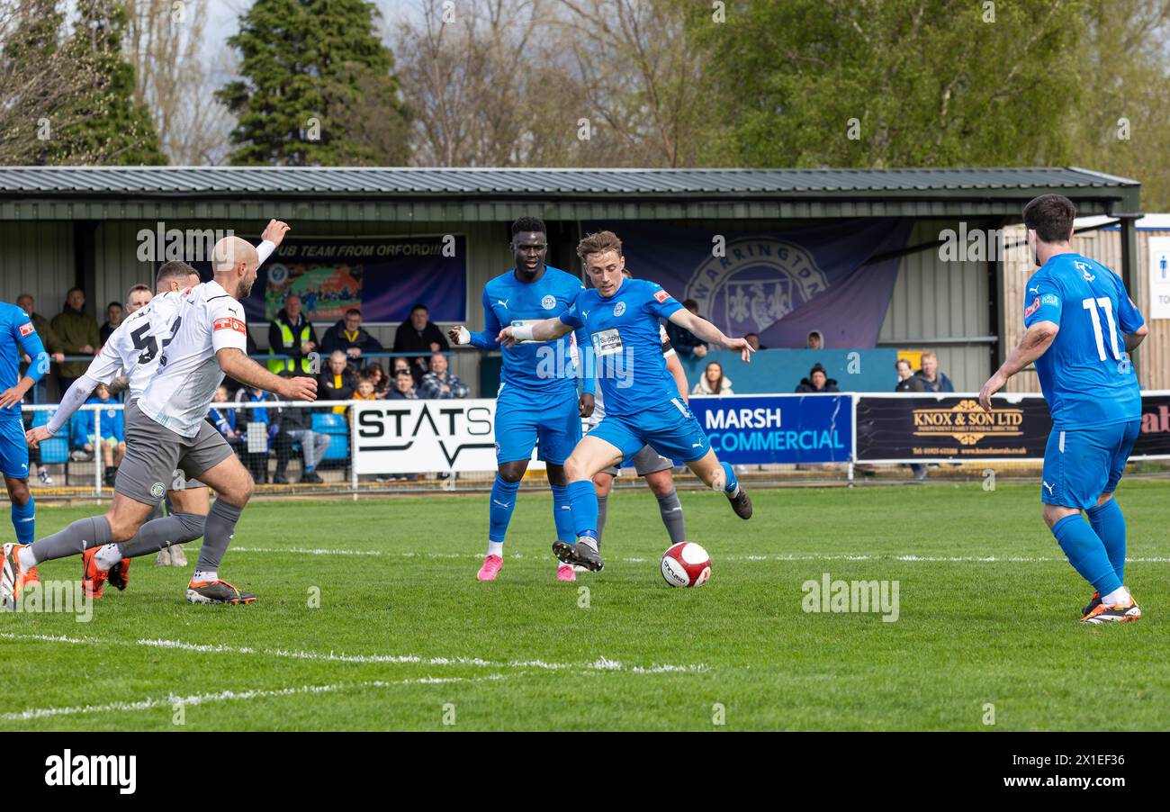 Warrington Ryland's Ben Hardcastle shoots at goal at The Hive Arena ...