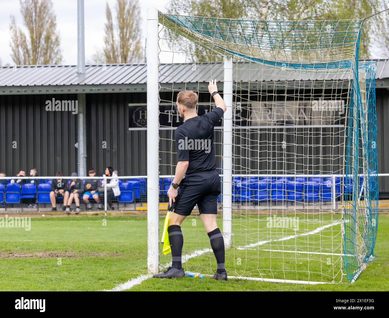 Linesman checking the goal nets hi-res stock photography and images - Alamy