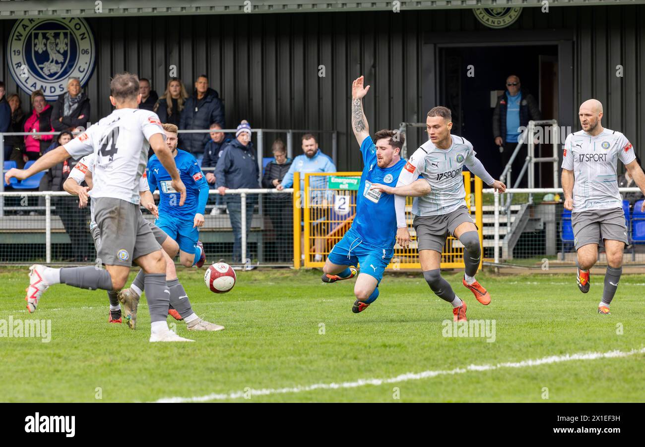 Warrington Ryland's Sam Burns has his arm held at The Hive Arena ...