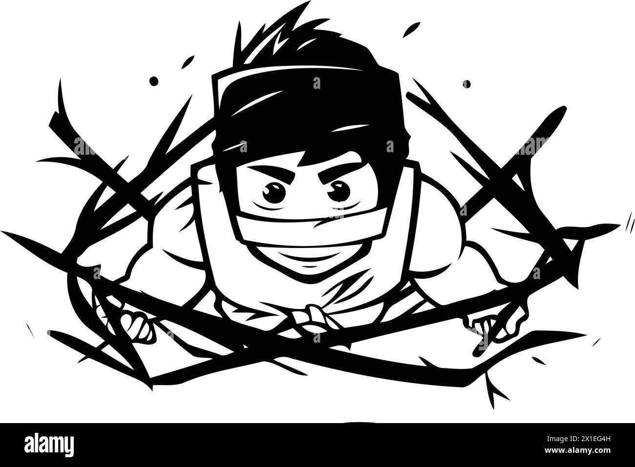 Ninja cartoon Black and White Stock Photos & Images - Alamy