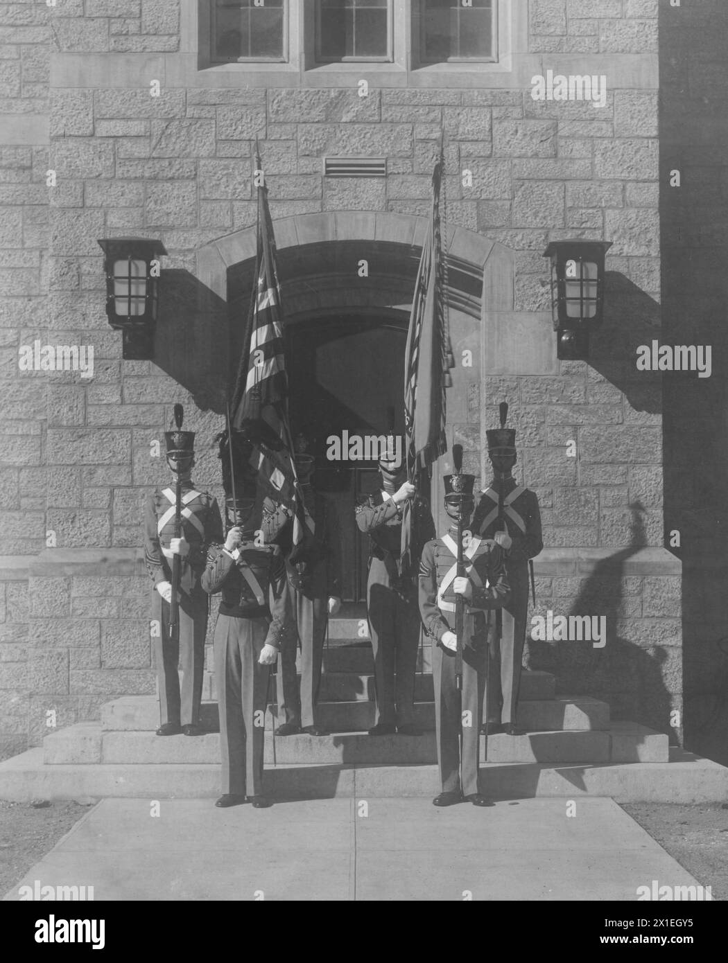 UNITED STATES MILITARY ACADEMY, WEST POINT, N.Y. A colorguard ...