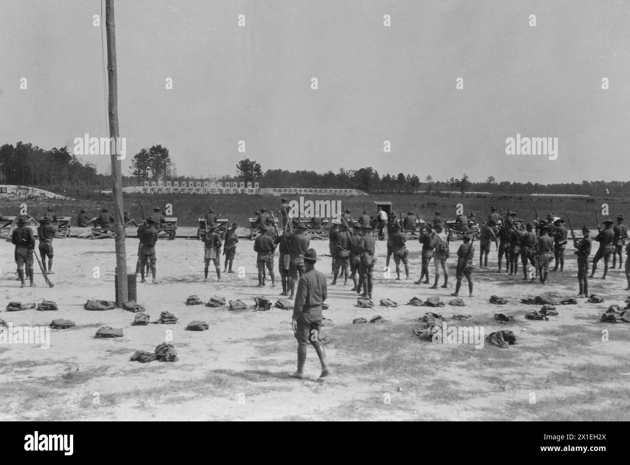Training camp activities, Camp Lee, Va., 3rd week. View of target range ...