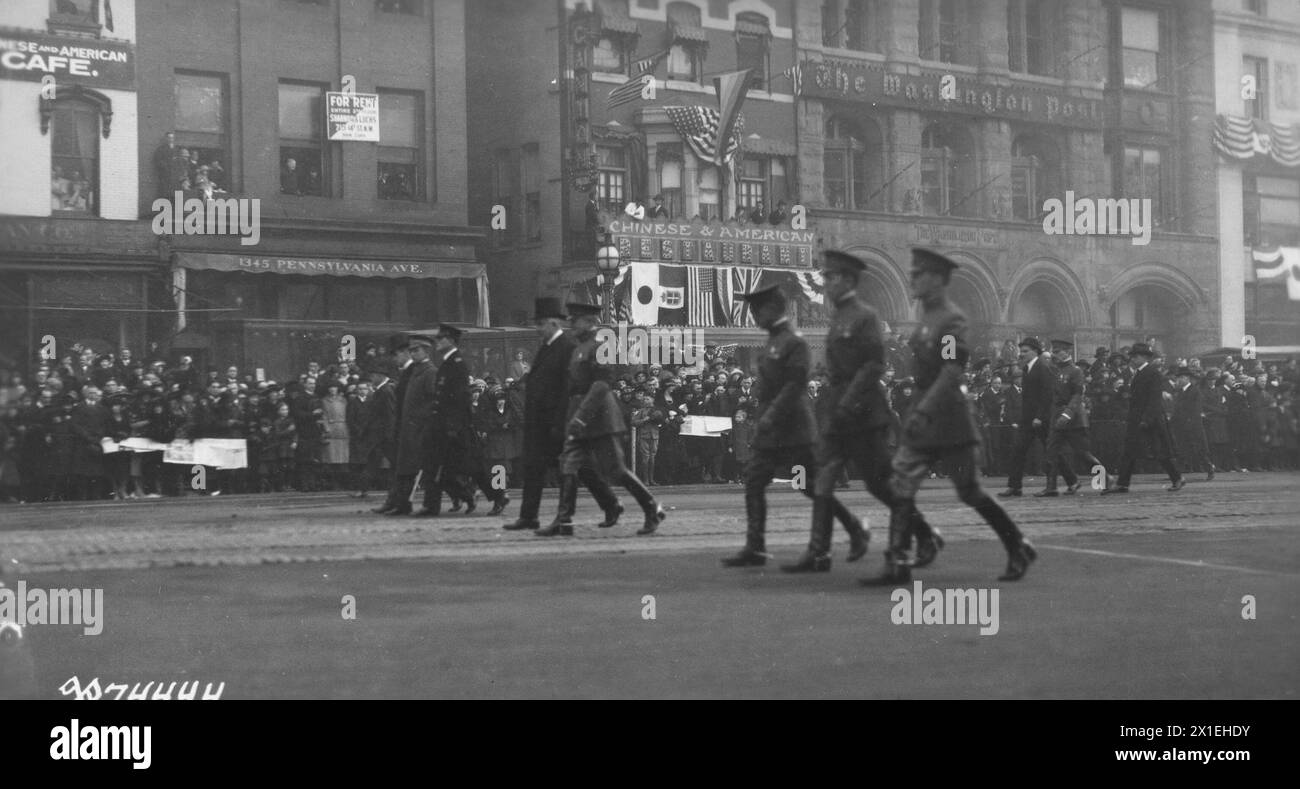 President Harding and General Pershing in funeral parade ca. 1921 Stock ...