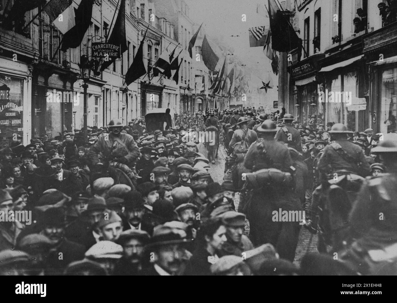 The Canadian Cavalry enters Namur. Preceding the main British army, his ...