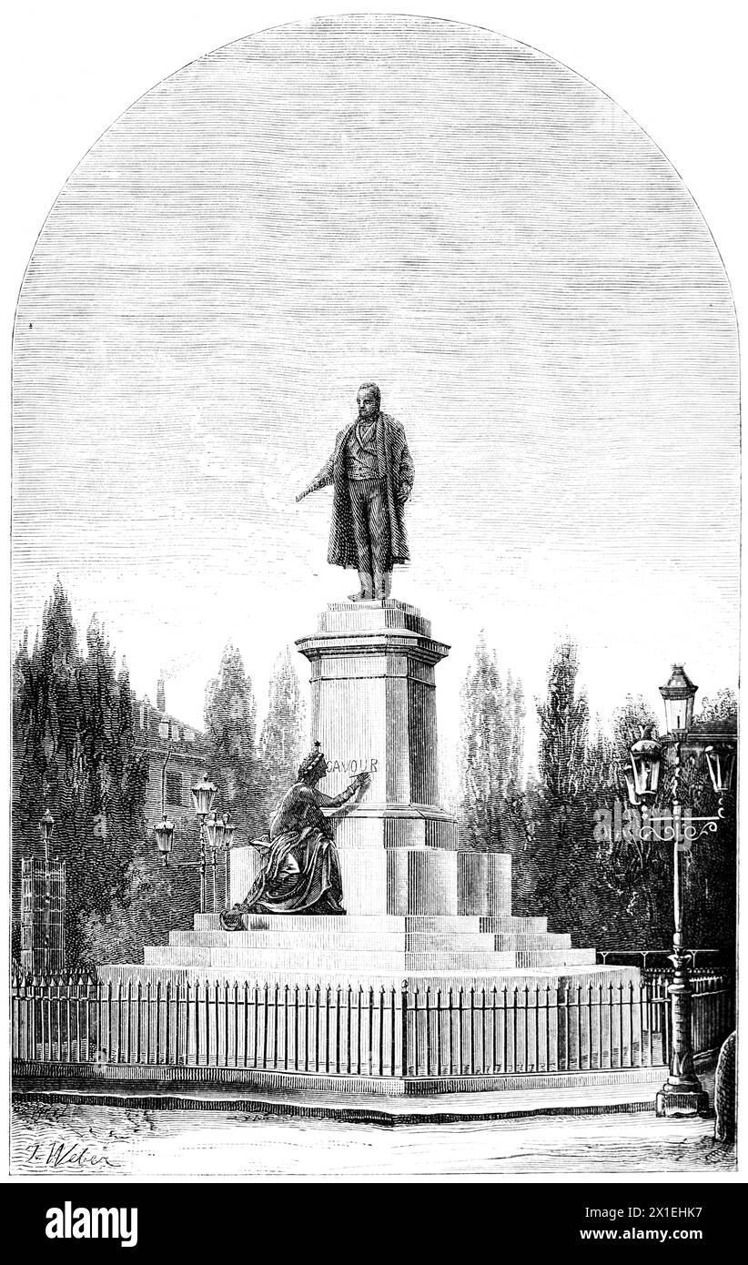 Monumento a Cavour, City of Milan, Lombardy, Northern Italy, historical ...
