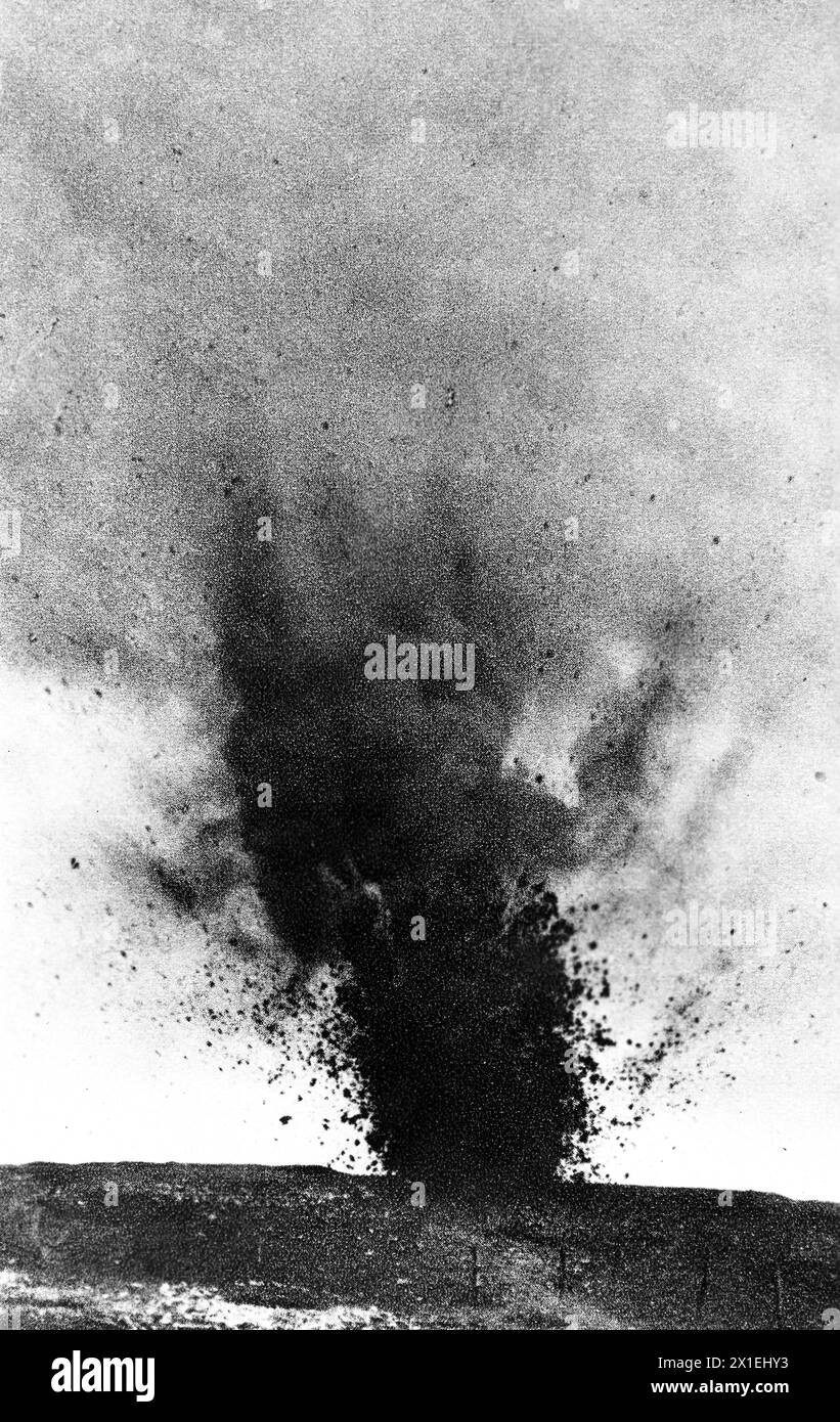 World War I Photos: High Explosive Shell Bursting. Somme, 1916 Stock ...