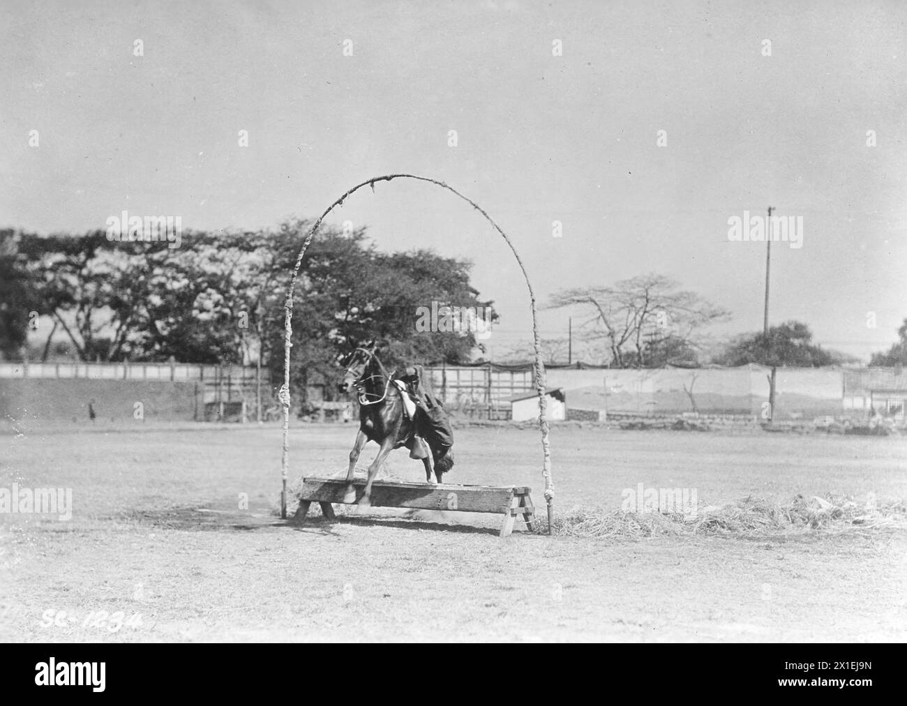 A Filipino trooper of the 26th Cavalry, (P.S.) doing the outside loop ...