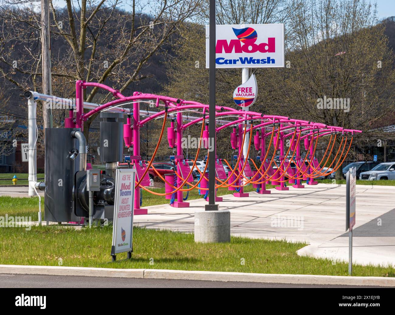 The vacuums at the Mod Car Wash, a drive through automated business in ...
