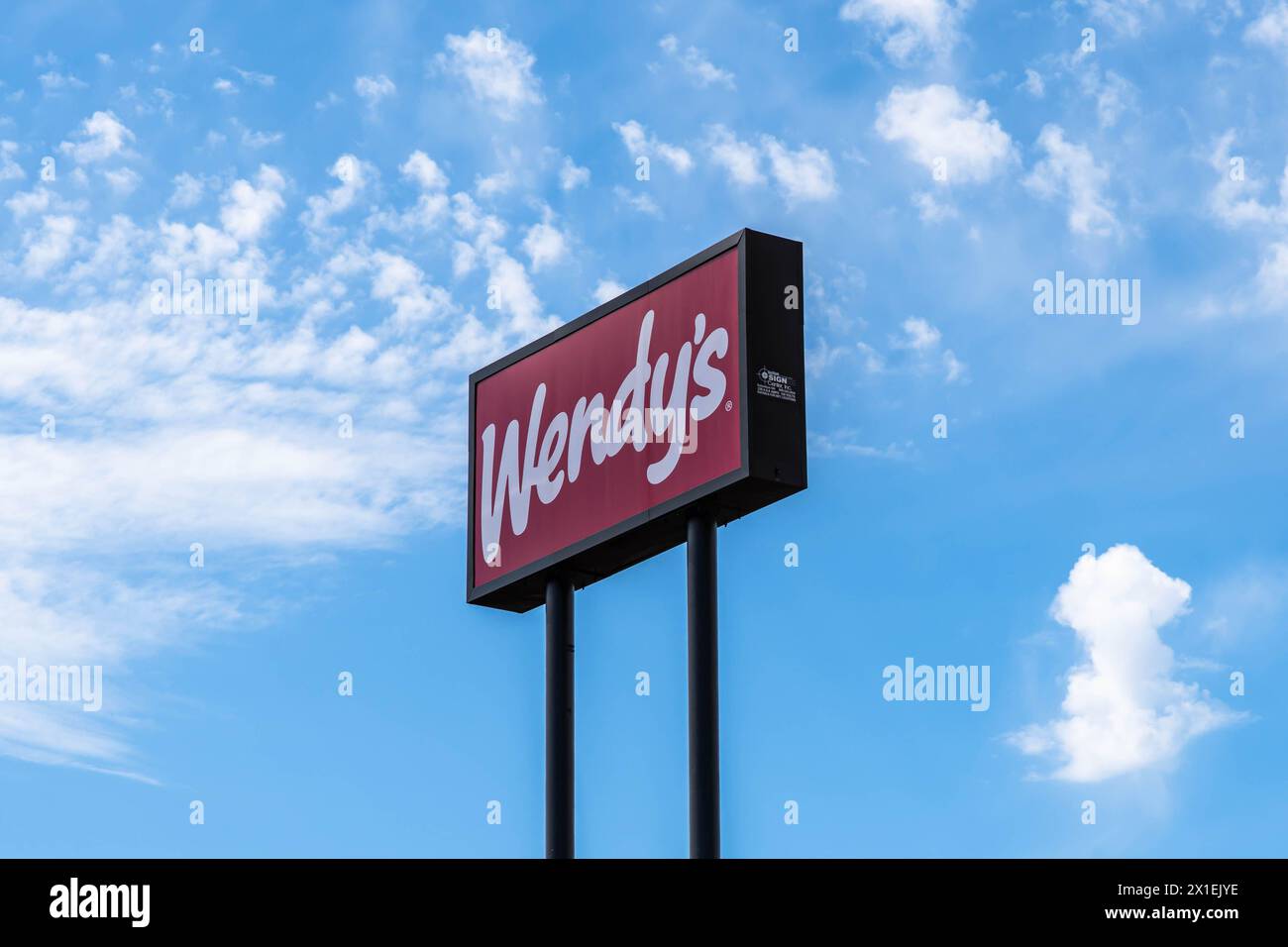 The Wendy's fast food restaurant sign on Freeport Road in Harmar ...